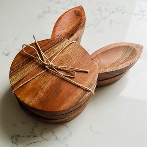 Pier 1 | Accents | Pier Easter Bunny Wood Coasters | Poshmark